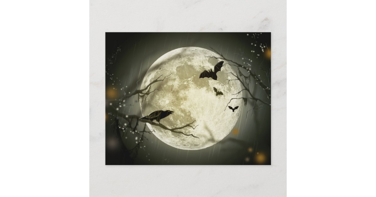 Halloween Moon Spooky Crows Flyer | Zazzle