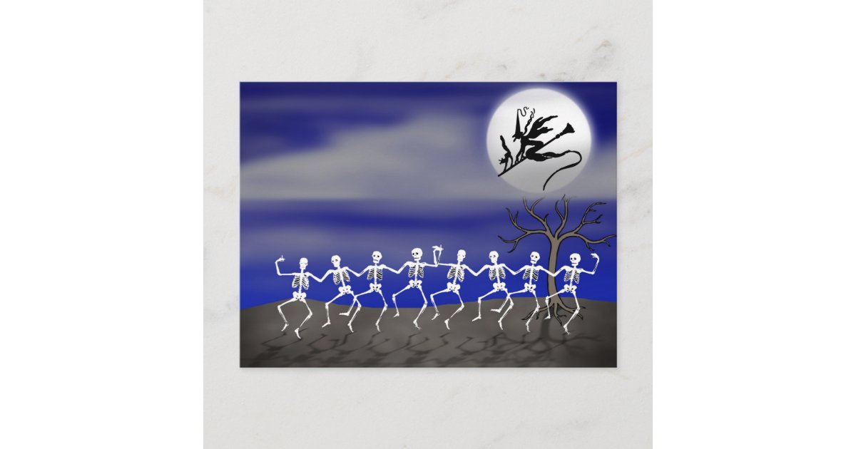 Halloween Moonlit Party Scene Postcard | Zazzle