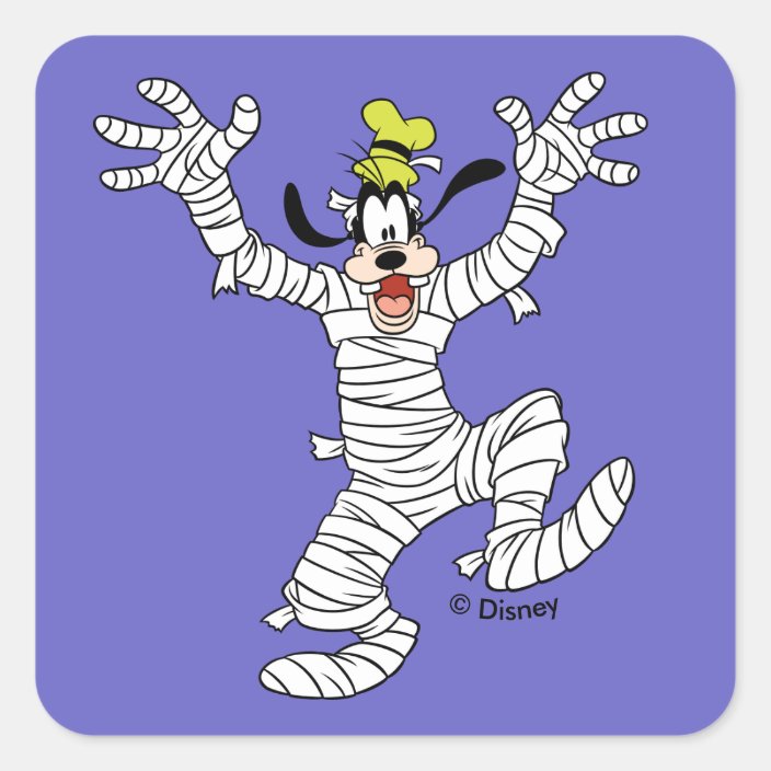 Halloween Mummy Goofy Square Sticker | Zazzle.com