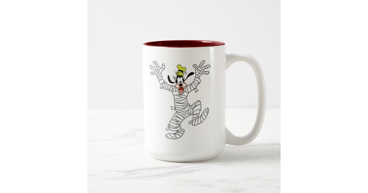 Halloween Mummy Goofy Two-Tone Coffee Mug | Zazzle