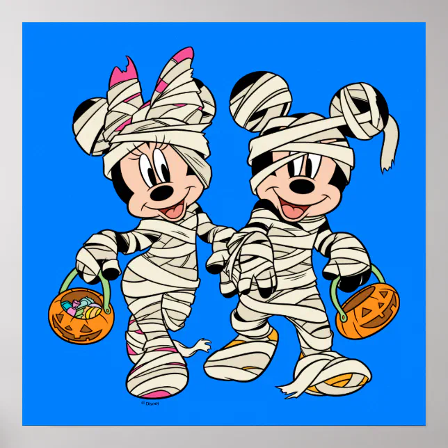 Halloween Mummy Mickey & Minnie Poster | Zazzle