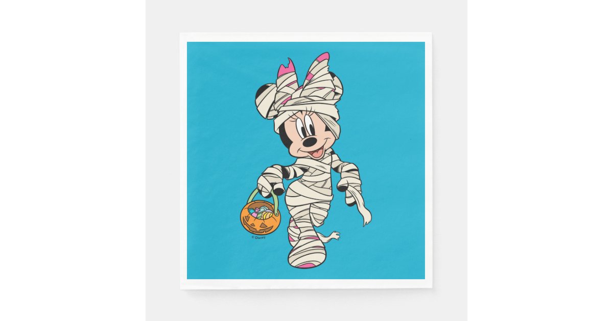 Halloween Mummy Minnie Mouse Napkins | Zazzle