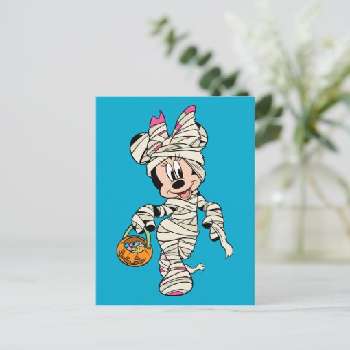 Halloween Mummy Minnie Mouse Postcard | Zazzle