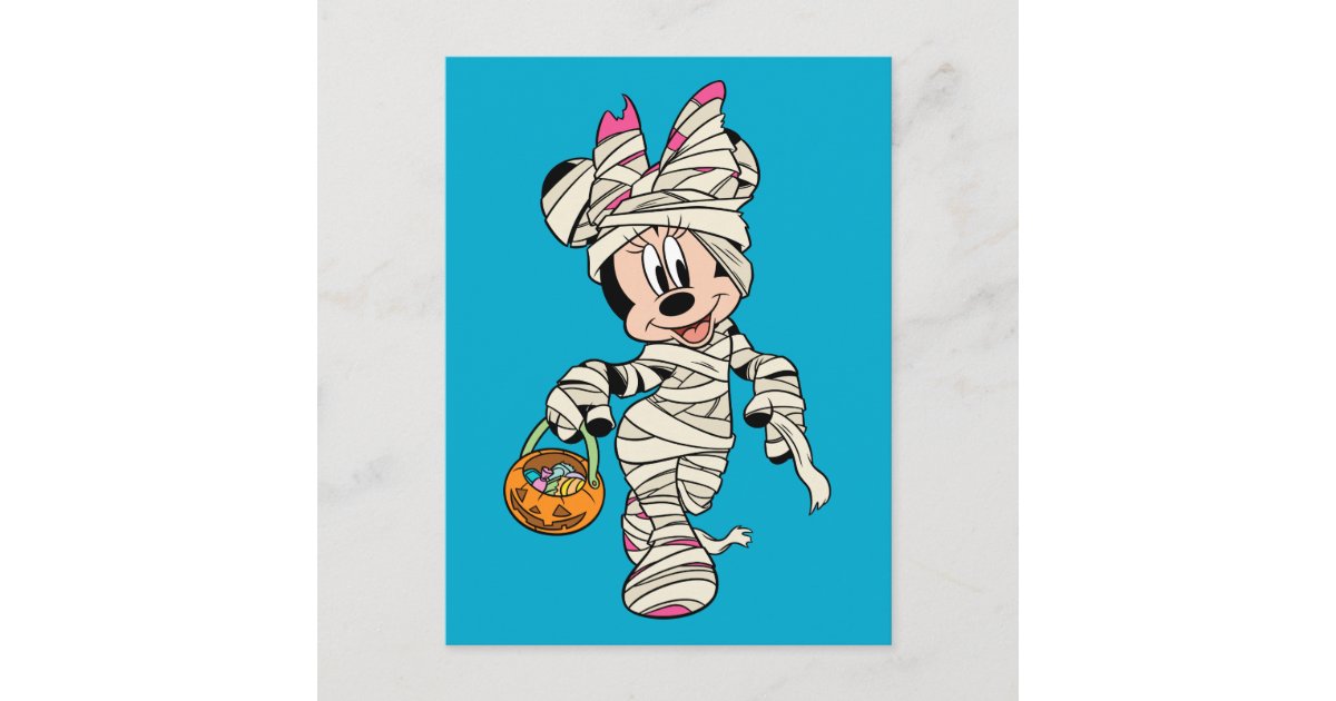 Halloween Mummy Minnie Mouse Postcard | Zazzle