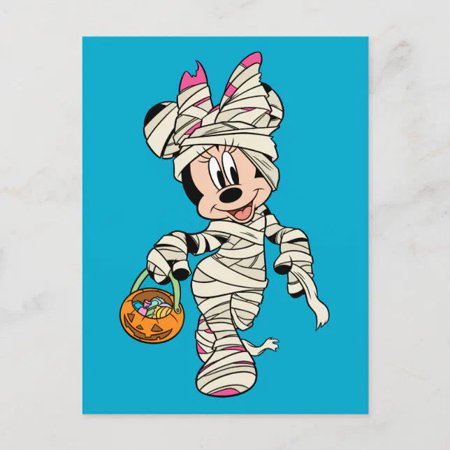 Halloween Mummy Minnie Mouse Postcard | Zazzle