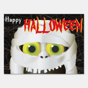Halloween Mummy Monster Sign | Zazzle
