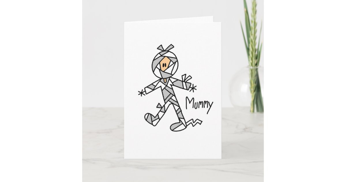 Halloween Mummy Stick Figure Card | Zazzle