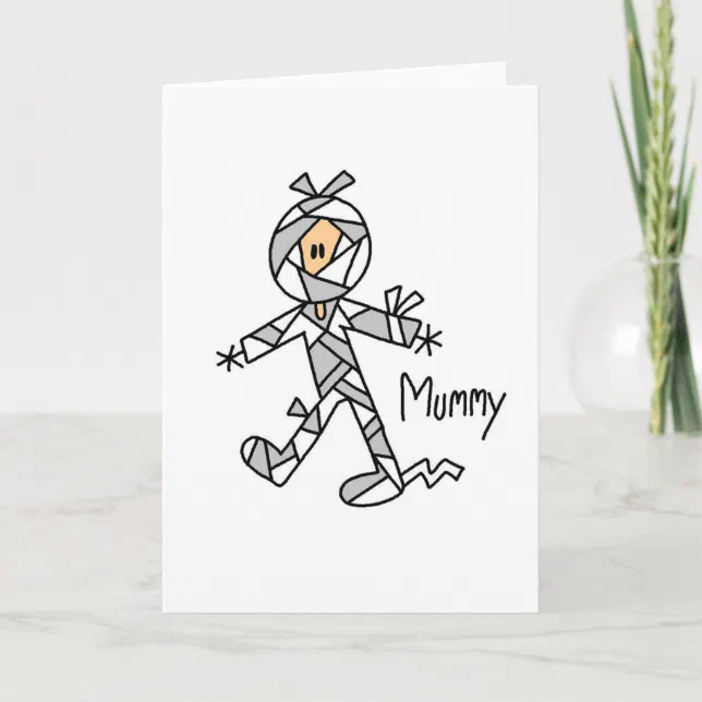 Halloween Mummy Stick Figure Card | Zazzle