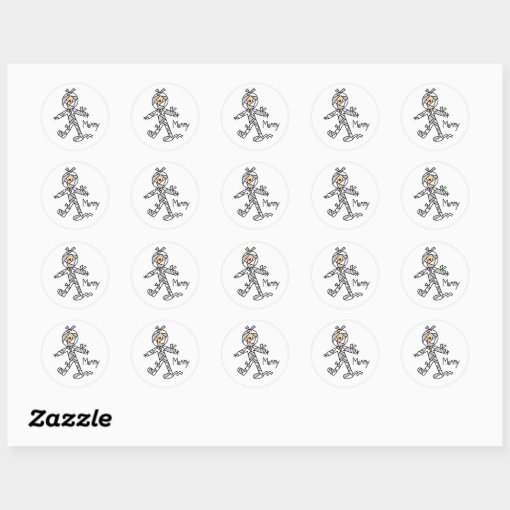 Halloween Mummy Stick Figure Sticker | Zazzle