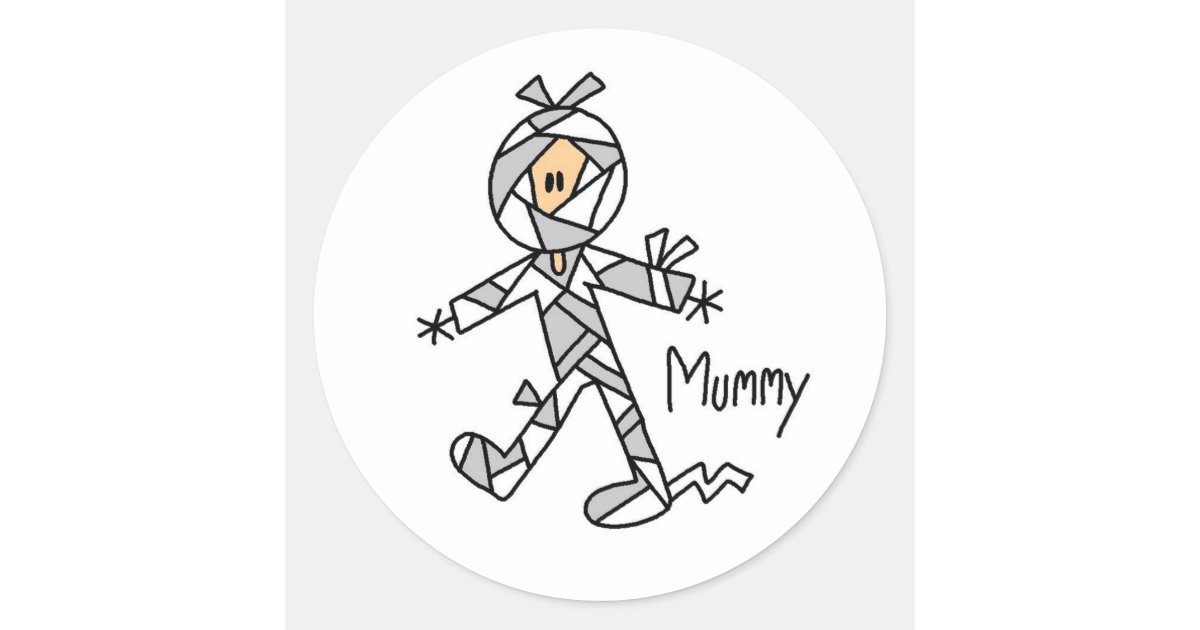 Halloween Mummy Stick Figure Sticker | Zazzle