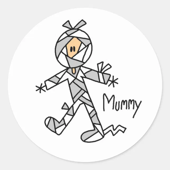 Halloween Mummy Stick Figure Sticker | Zazzle