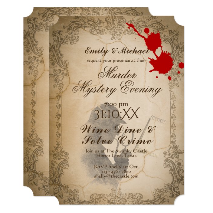 Halloween Murder Mystery Party Vintage Calligraphy Invitation | Zazzle.com