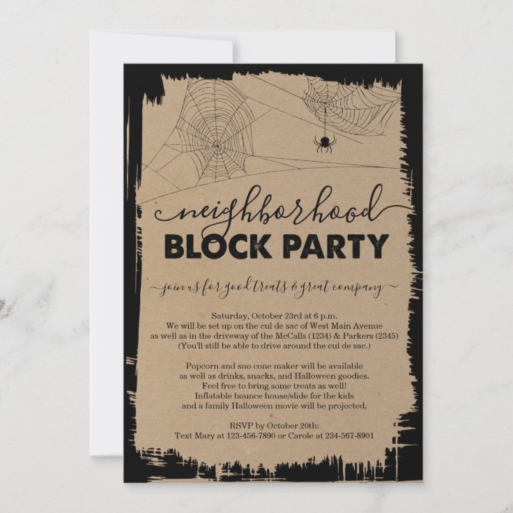 Halloween Neighborhood Block Party Invitation | Zazzle