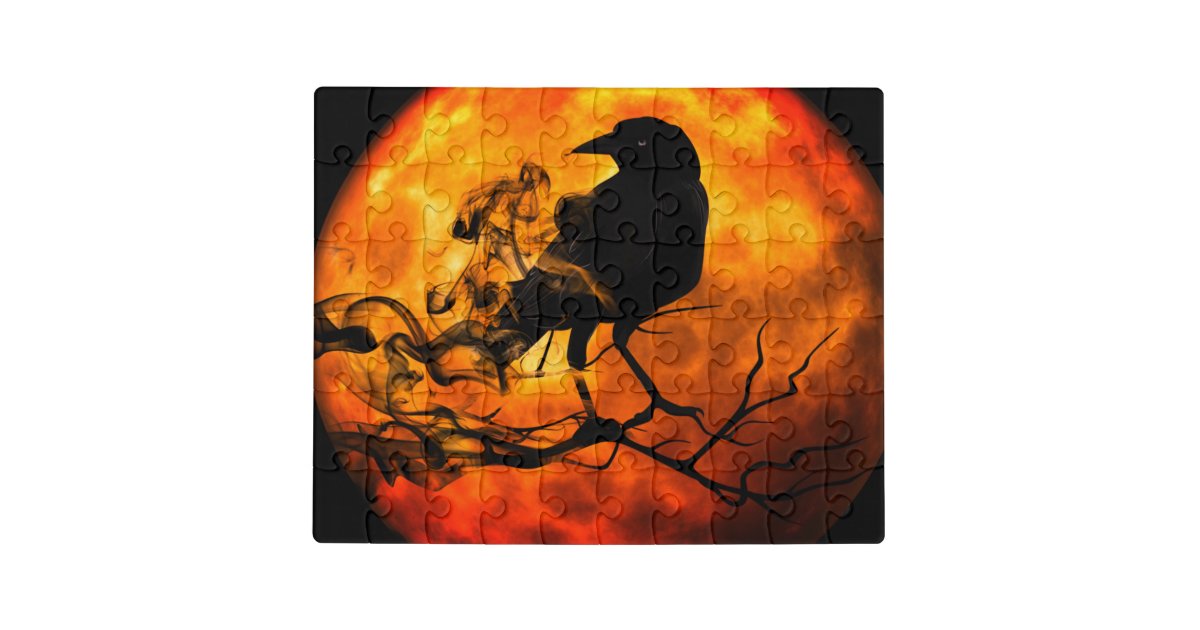 Halloween night raven jigsaw puzzle | Zazzle
