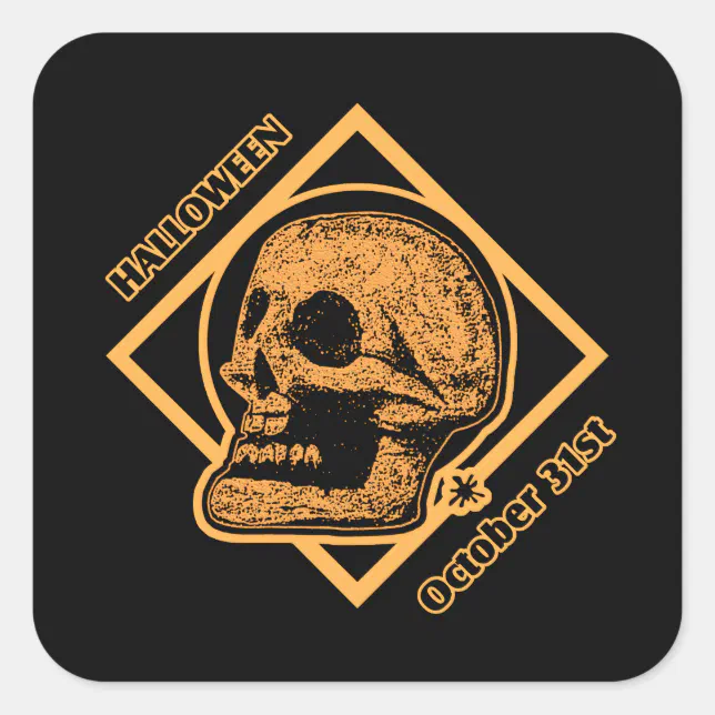 Halloween October 31st Square Sticker | Zazzle