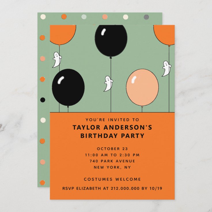 Halloween October Birthday Invitation | Zazzle