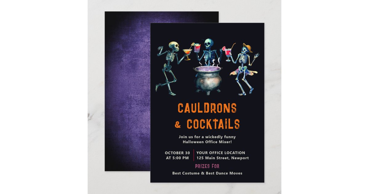 Halloween Office Party Business Mixer Cocktails Invitation | Zazzle