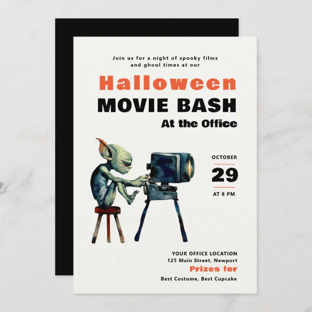 Halloween Office Party Business Movie Bash Gremlin Invitation | Zazzle