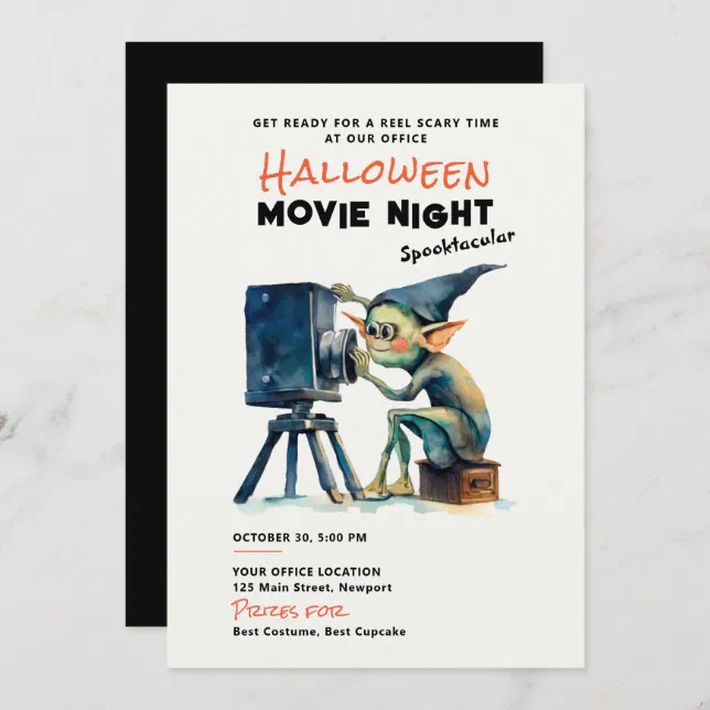 Halloween Office Party Business Movie Gremlin Invitation | Zazzle