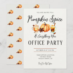 Halloween Office Party Business Pumpkin Spice Nice Invitation | Zazzle