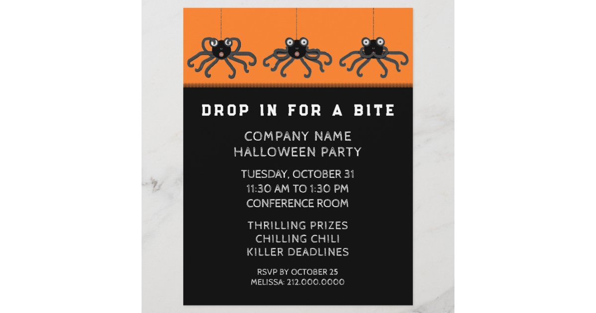 Halloween Office Party Invitation Flyer | Zazzle