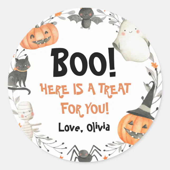 Halloween Our Little Boo Birthday Party Sticker | Zazzle