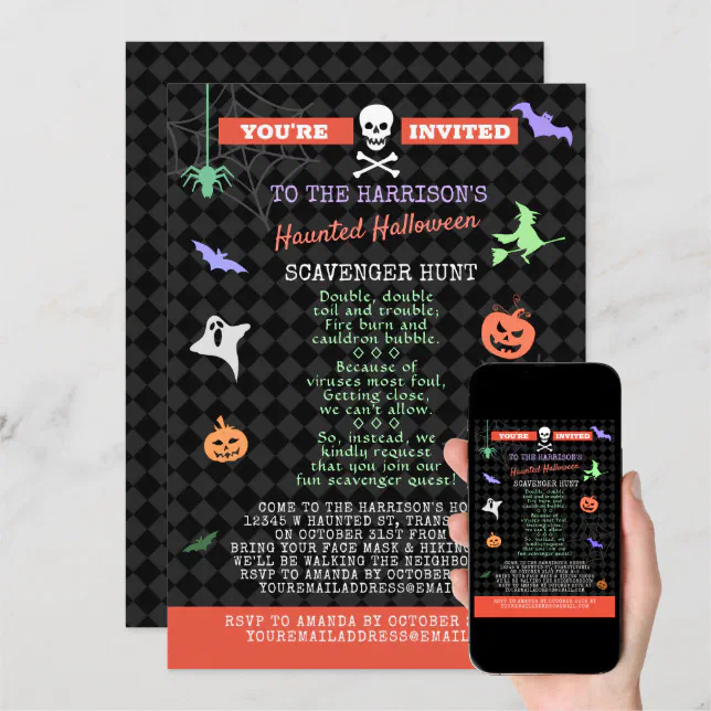 Halloween Pandemic Scavenger Hunt Party Invitation | Zazzle