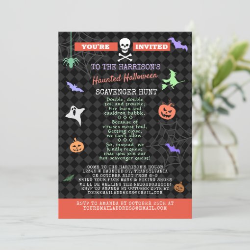 Halloween Pandemic Scavenger Hunt Party Invitation | Zazzle