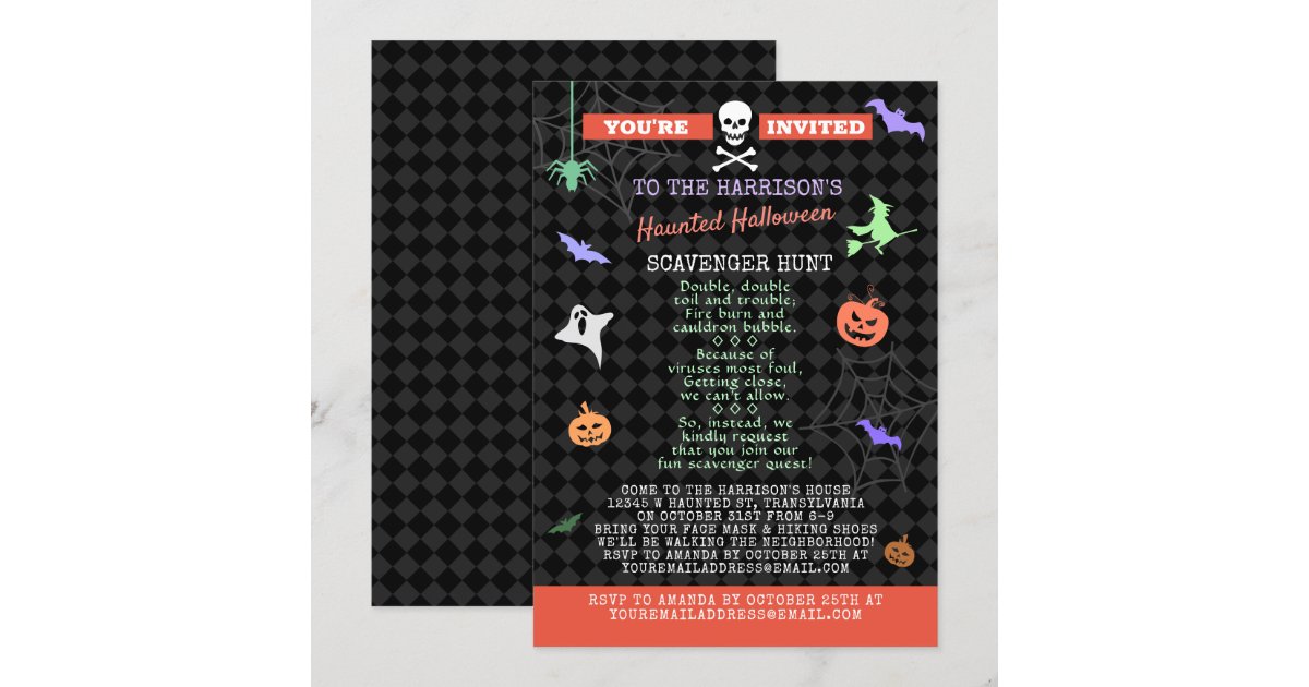 Halloween Pandemic Scavenger Hunt Party Invitation | Zazzle