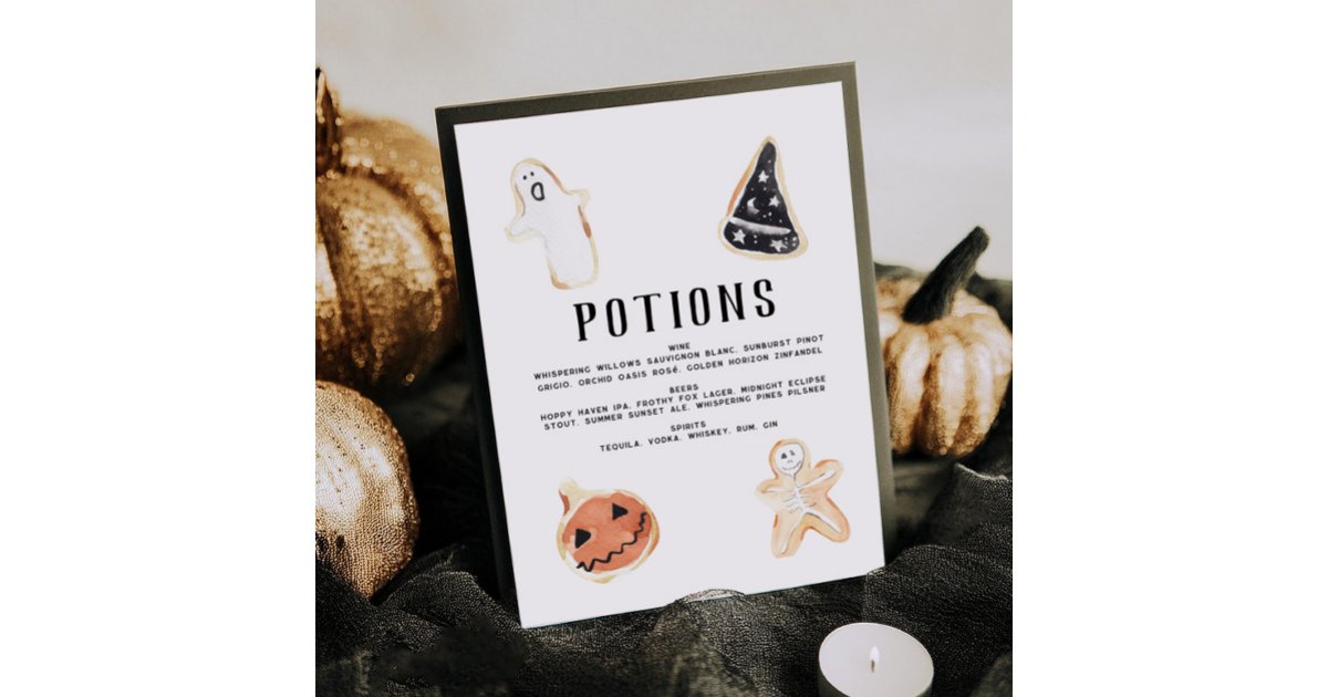 Halloween Party Bar Menu Poster | Zazzle