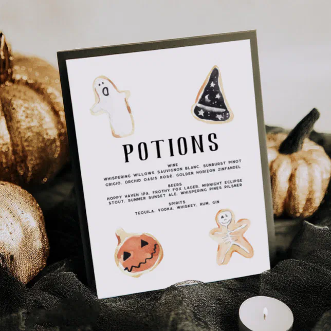 Halloween Party Bar Menu Poster | Zazzle