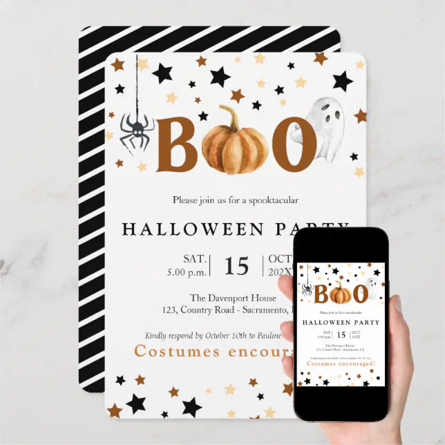 Halloween Party Boo Invitation | Zazzle