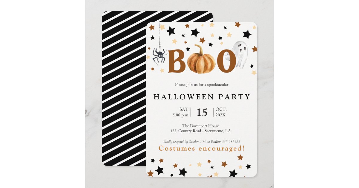 Halloween Party Boo Invitation | Zazzle