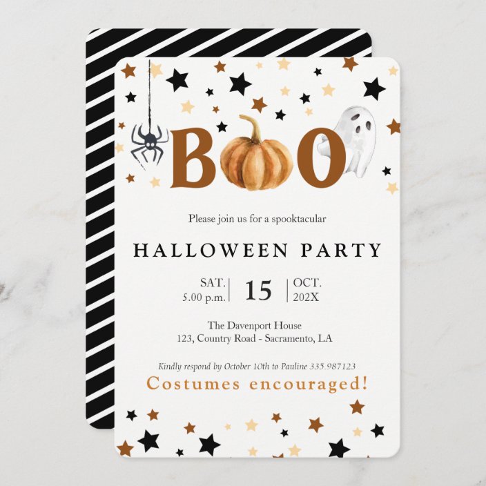 Halloween Party Boo Invitation | Zazzle