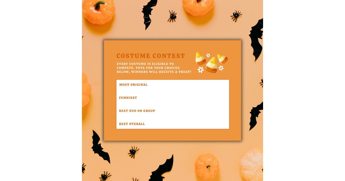 Halloween Party Costume Contest Ballots Enclosure Card | Zazzle