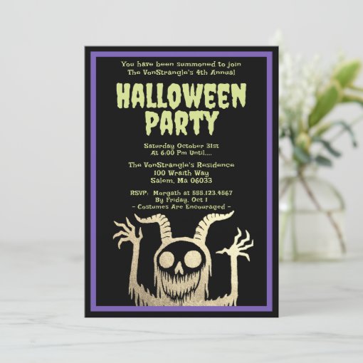 Halloween Party Creepy Demonic Monster Invitation | Zazzle