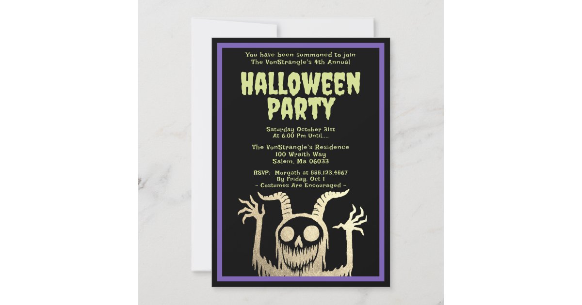 Halloween Party Creepy Demonic Monster Invitation | Zazzle
