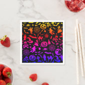 Halloween Party Happy Halloween neon spooky scary Napkins | Zazzle