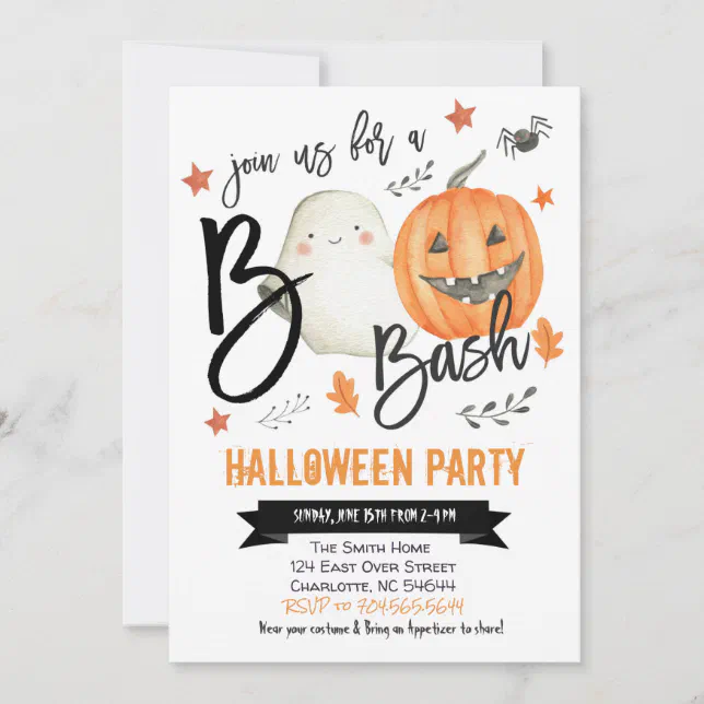 Halloween Party invitation, Boo Bash Invite | Zazzle