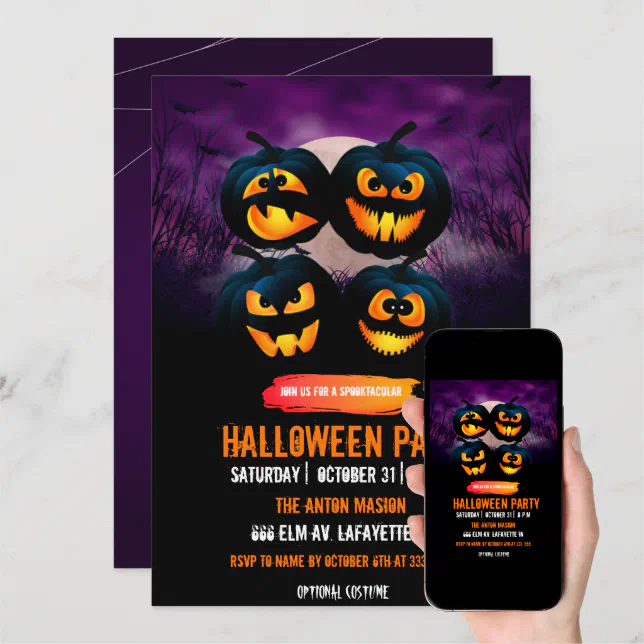 Halloween party invitation fully customizable | Zazzle