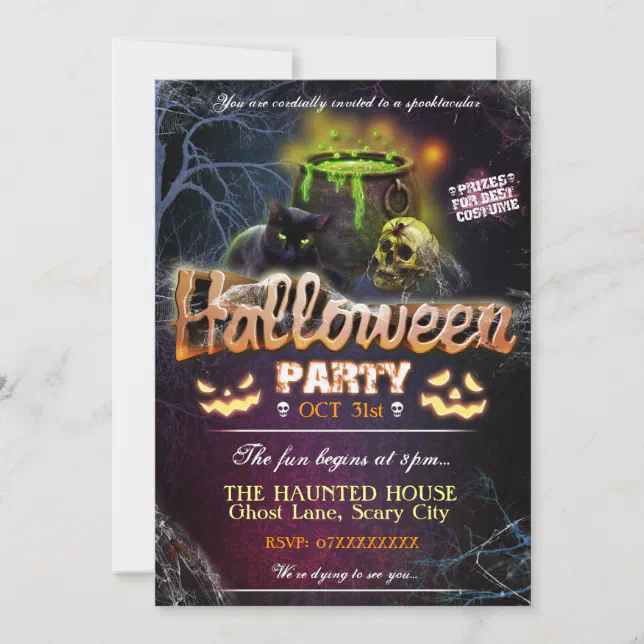 Halloween Party Invitation Fully Customizable | Zazzle