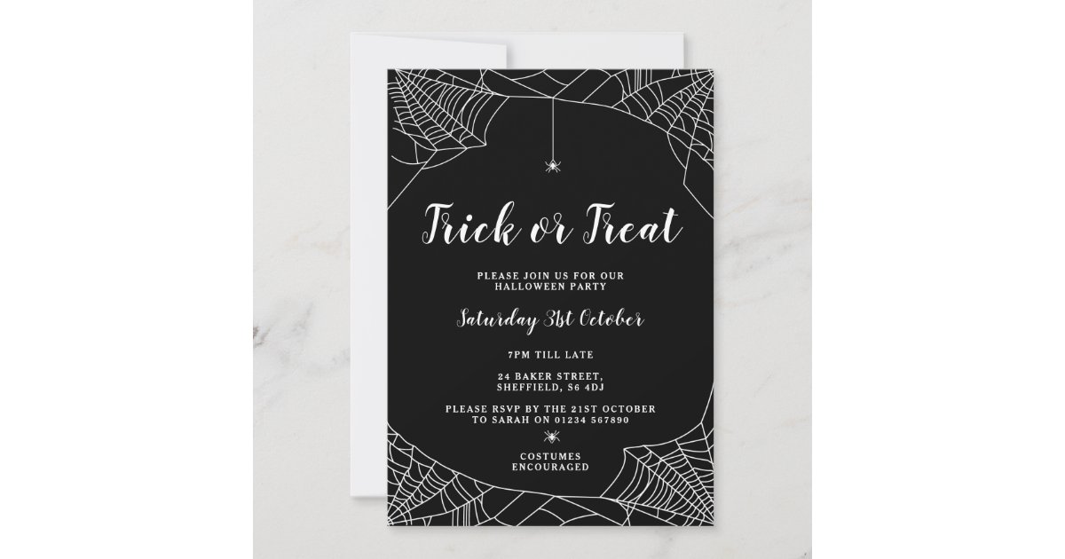 Halloween party invitation - Spider Theme | Zazzle