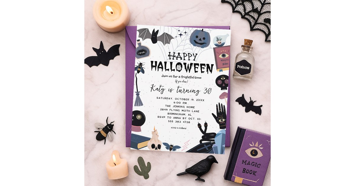 Halloween Party Invitation - Witch Invitations | Zazzle