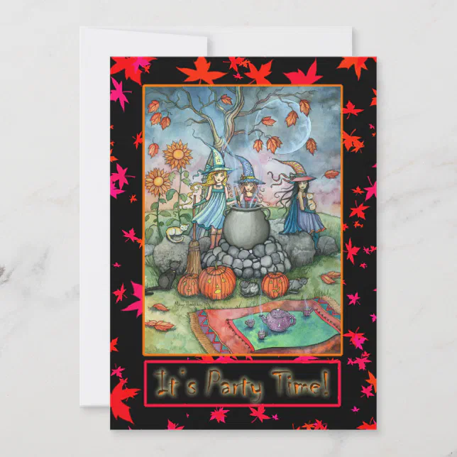 Halloween Party Invitations Little Witch Party | Zazzle