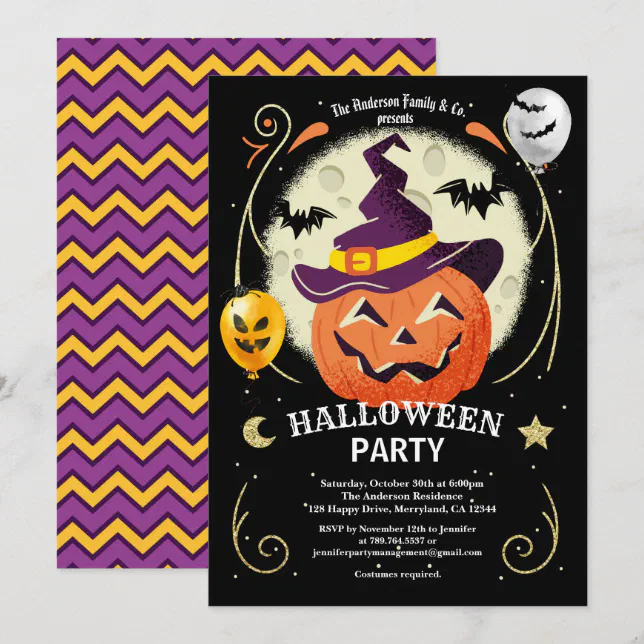 Halloween party invite. Pumpkin cute costume party Invitation | Zazzle