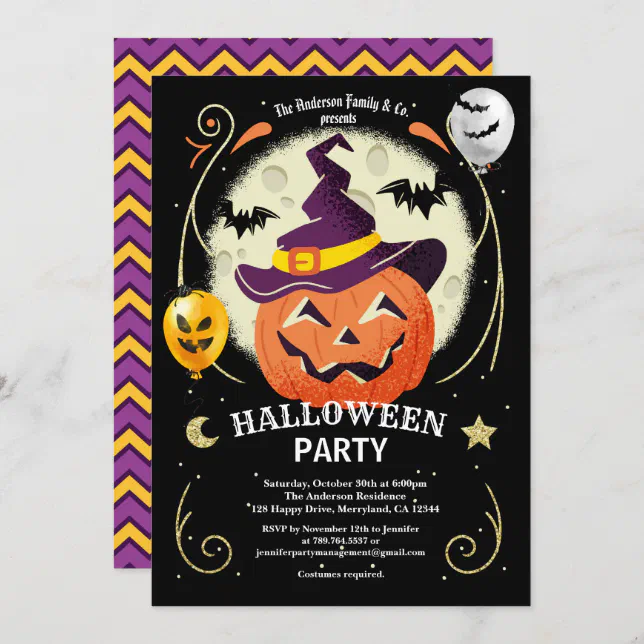 Halloween party invite. Pumpkin cute costume party Invitation | Zazzle
