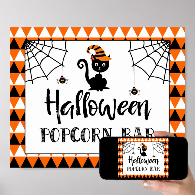 halloween party popcorn bar sign | Zazzle