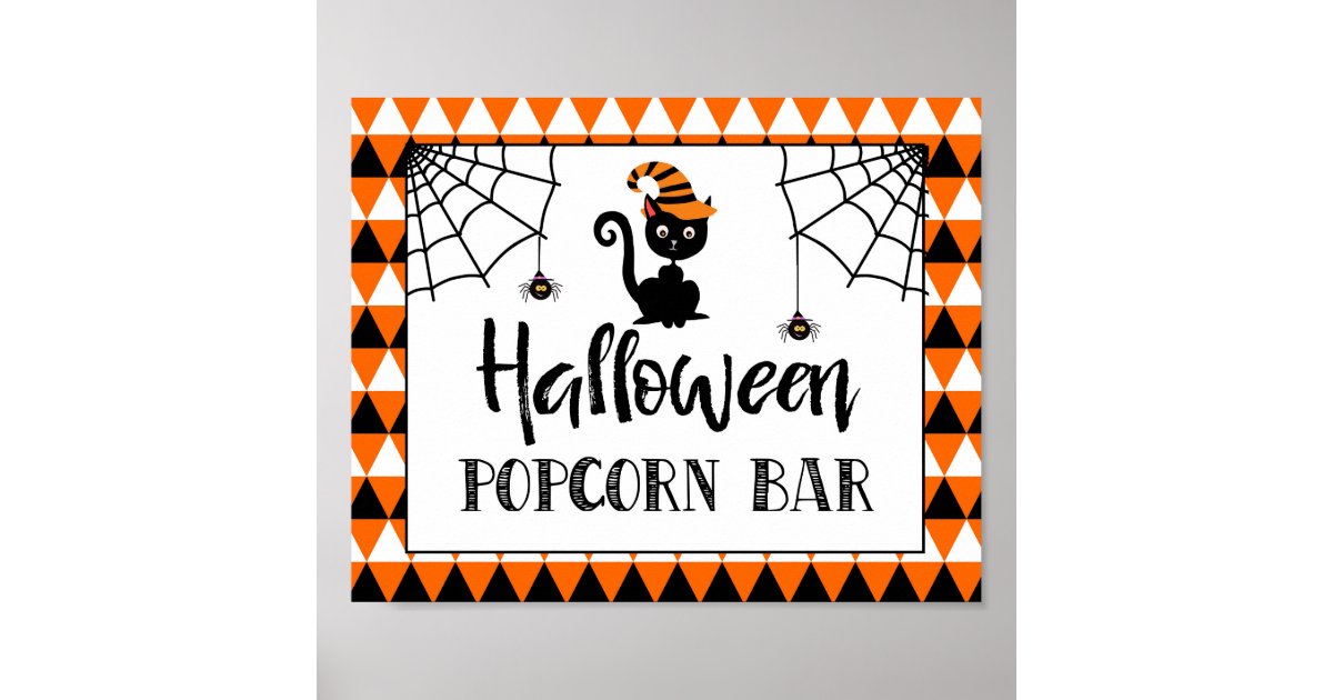 halloween party popcorn bar sign | Zazzle