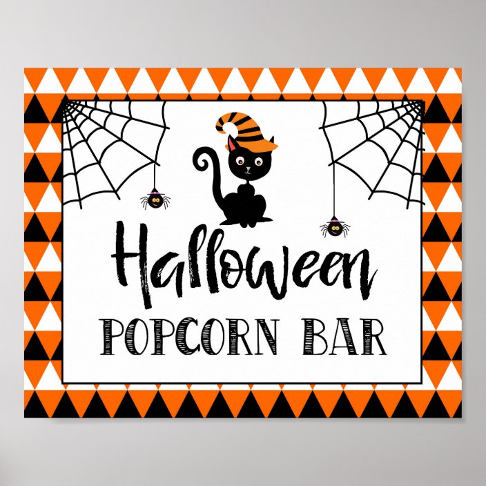 halloween party popcorn bar sign | Zazzle.com
