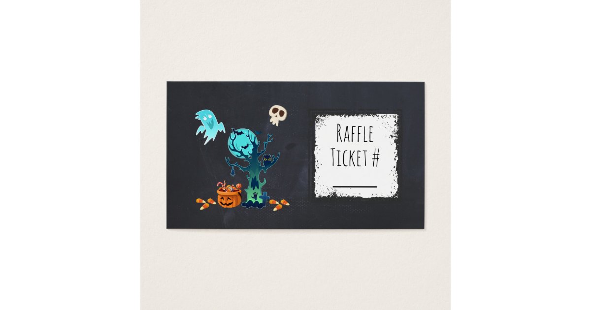 Halloween Party Raffle Ticket Spooky Illustration | Zazzle